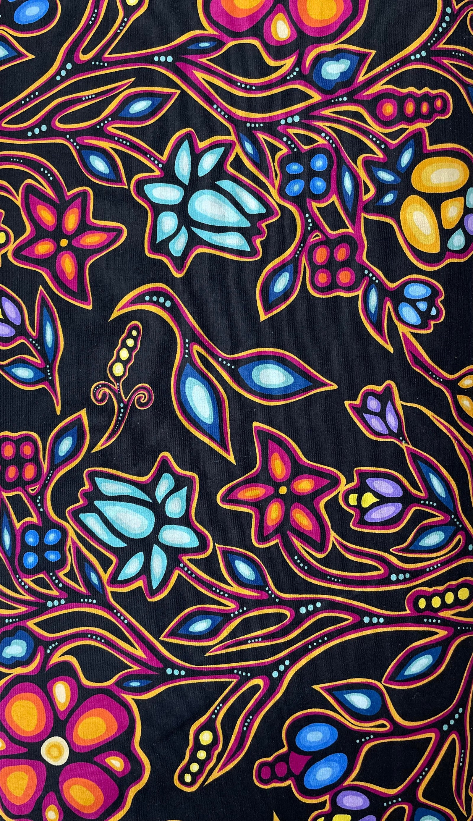Ojibway Floral Fabric By Jackie Traverse 2